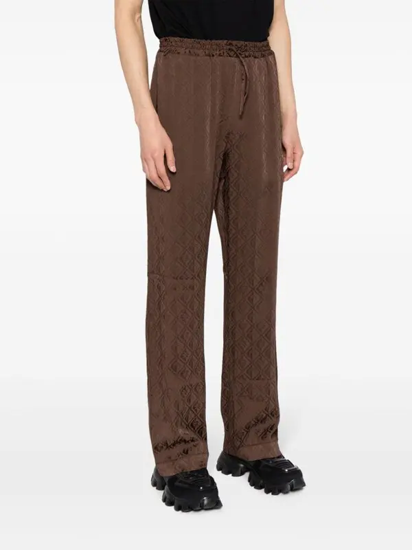 MARINE SERRE Moon Diamant-jacquard Satin Trousers