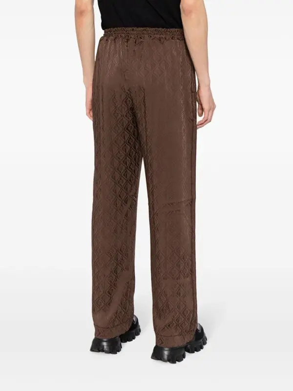 MARINE SERRE Moon Diamant-jacquard Satin Trousers