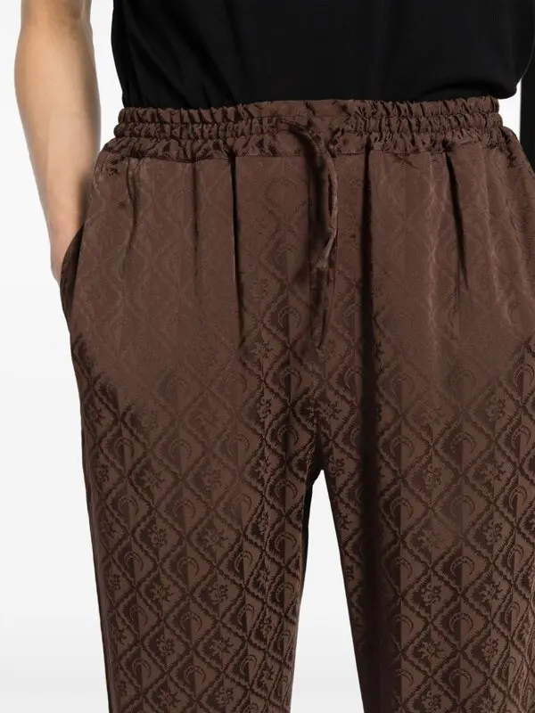 MARINE SERRE Moon Diamant-jacquard Satin Trousers