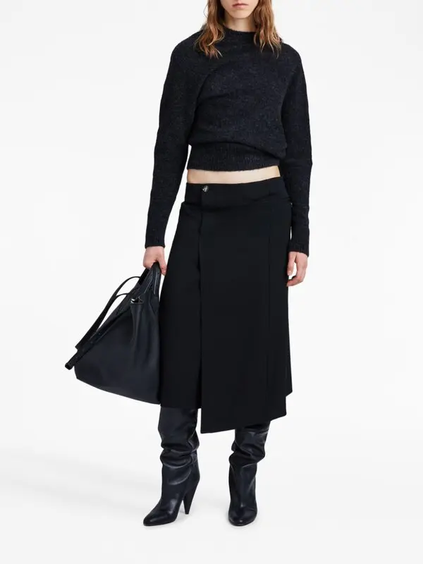 Proenza Schouler Asymmetric Twill Wrap Skirt