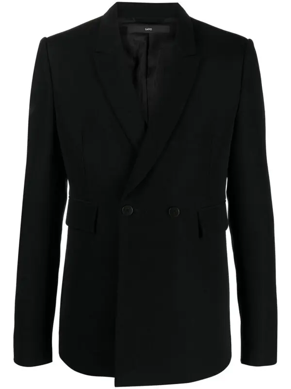 SAPIO Double-breasted Wool-cotton Blazer