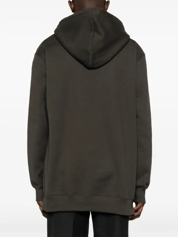 LANVIN Logo-embroidered Cotton Hoodie - Green