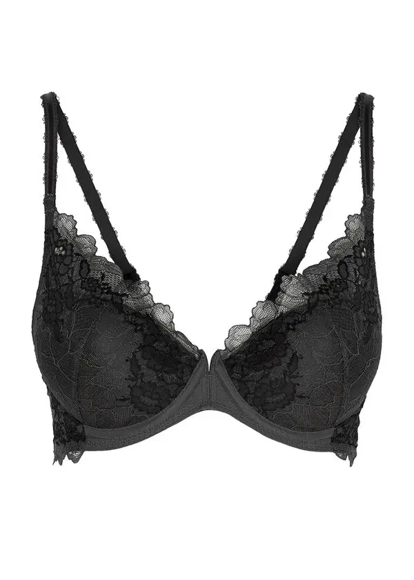 Wacoal Lace Perfection Push-up Bra - Charcoal
