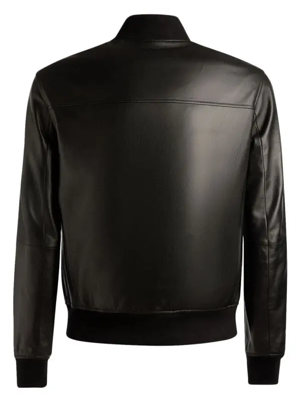Bally Zip-up Leather Bomber Jacket - Black