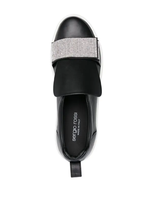 Sergio Rossi Sr1 Paris Leather Sneakers - Black | Editorialist