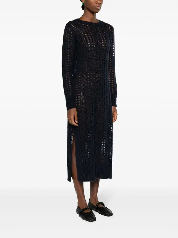GANNI Open-knit Mohair-blend Dress