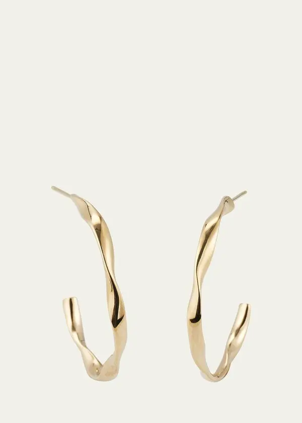 Meredith Frederick 14k Yellow Twisted Hoop Earrings