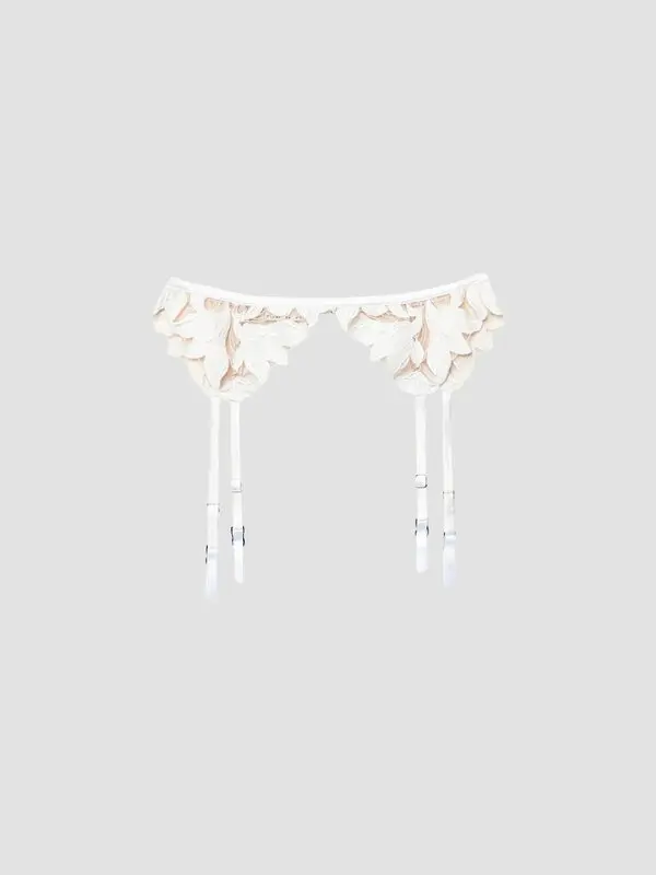 FLEUR DU MAL Lily Lace Garter - Ivory