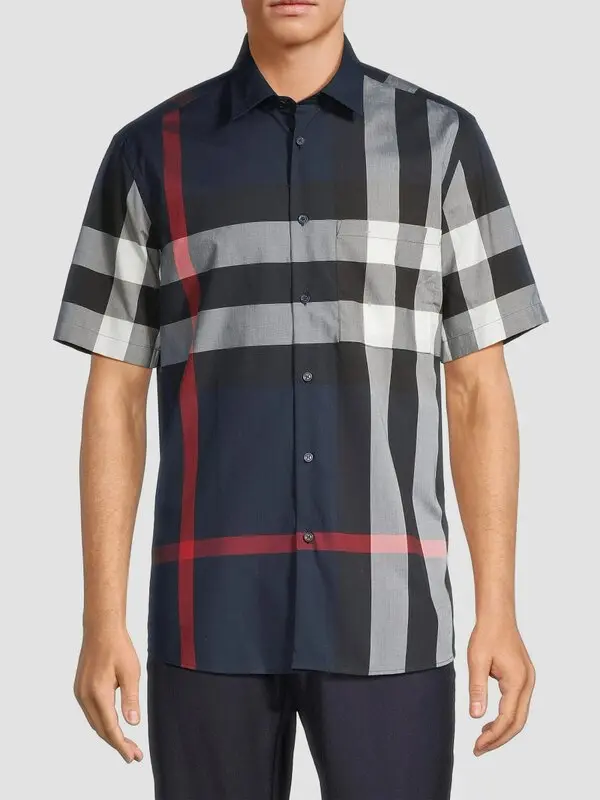Burberry Summerton Check Button-front Shirt - Navy Check