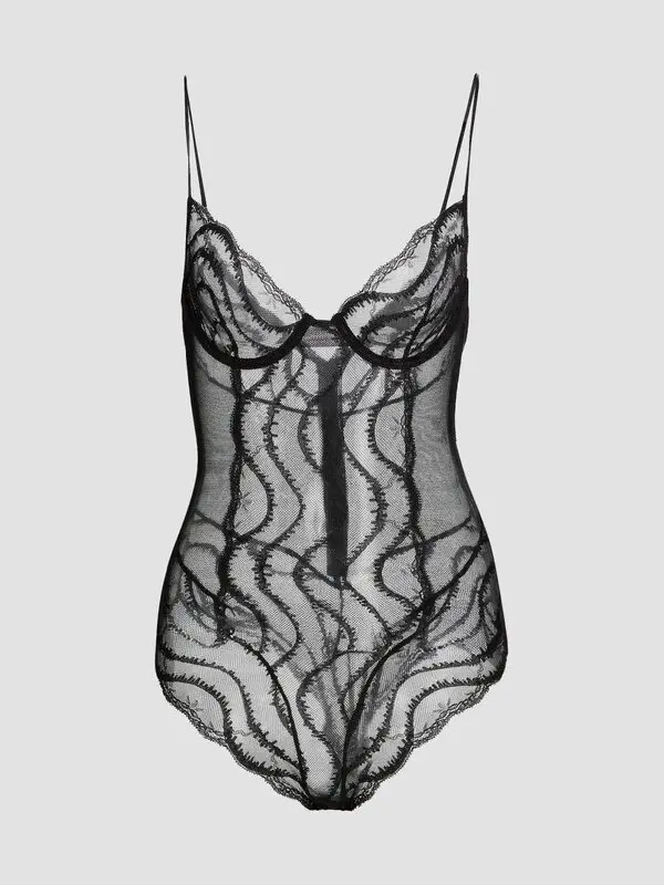 Kiki De Montparnasse Leche Moi Thong Bodysuit - Black