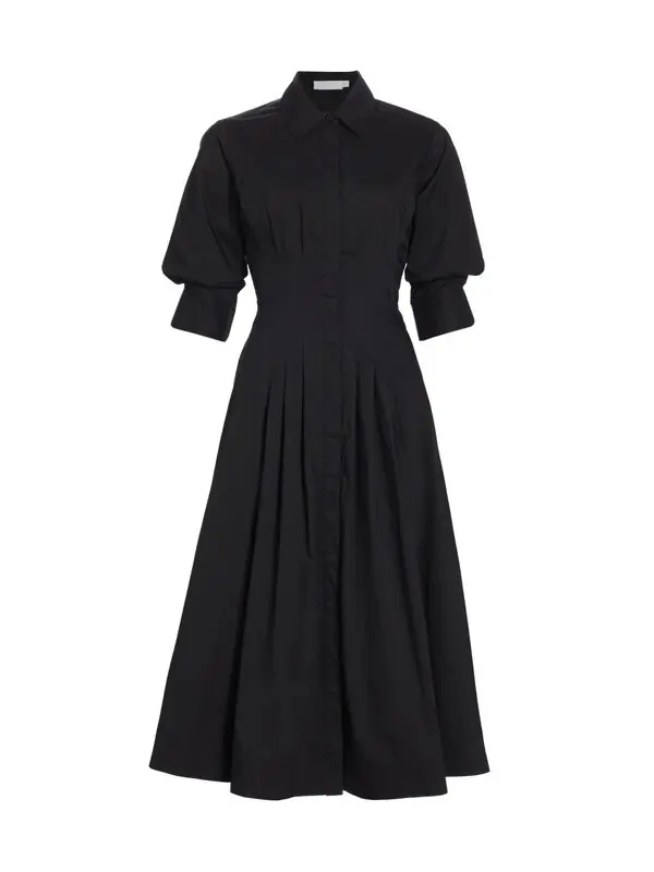 Simkhai Jazz Pintuck Poplin Midi-dress - Black