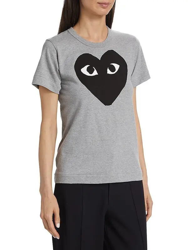 Play Comme Des Garcon Heart Logo Cotton T-shirt