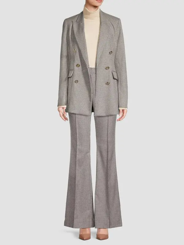 TOCCIN Mia Double-breasted Houndstooth Blazer