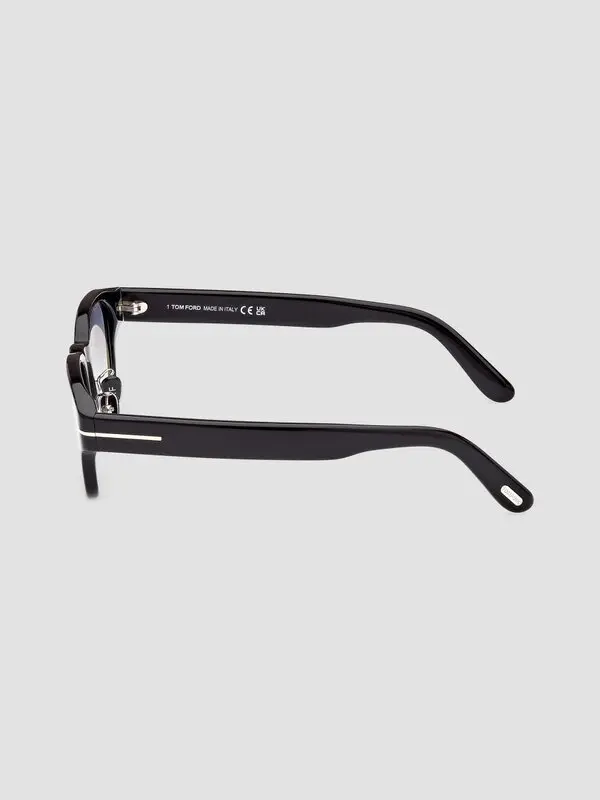 TOM FORD 48mm Acetate Square Sunglasses - Shiny Black Gradient