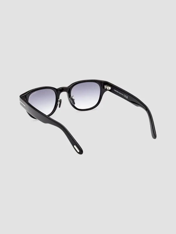 TOM FORD 48mm Acetate Square Sunglasses - Shiny Black Gradient