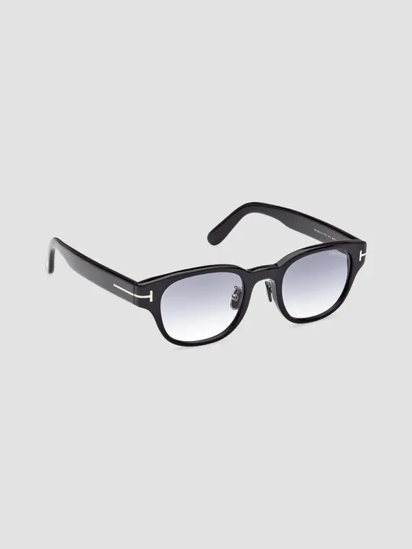 TOM FORD 48mm Acetate Square Sunglasses - Shiny Black Gradient