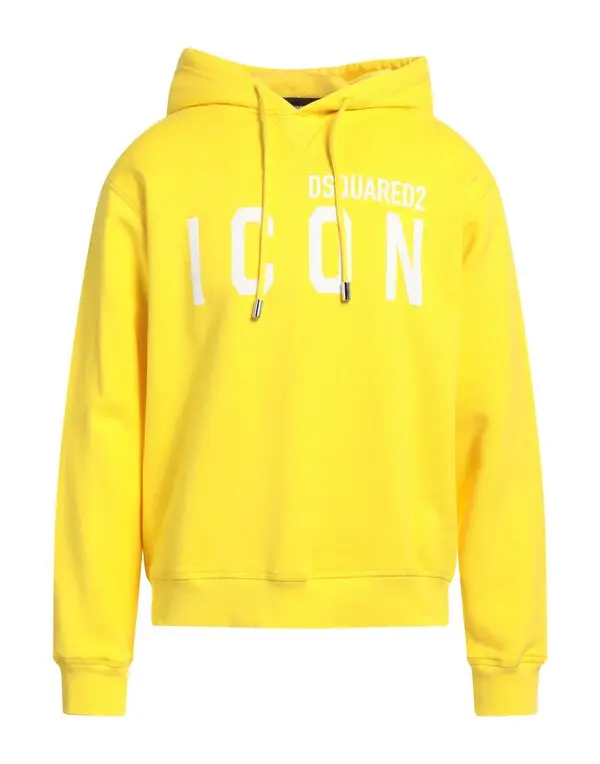 Dsquared2 Cotton And Elastane Hoodie With Print - Yellow