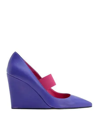 8 BY YOOX Leather Pointed-toe Platform Mary Jane Pumps - Purple