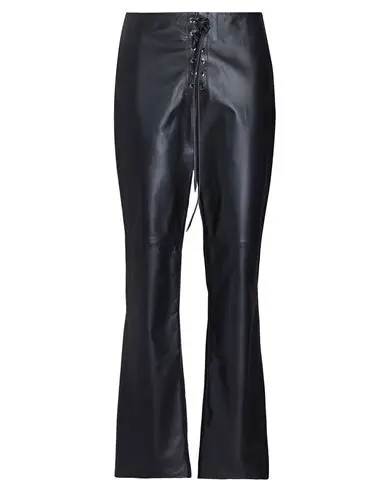 8 BY YOOX Leather Lace-up Straight Leg Pants - Black