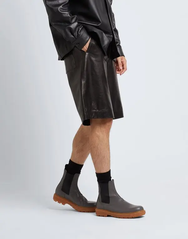 8 BY YOOX Rubber Leather Chelsea Boot Ankle Boots Calfskin - Grey