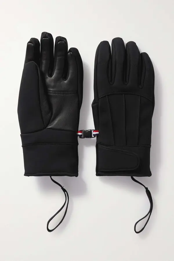 Fusalp Glacier Softshell And Leather Ski Gloves - Black