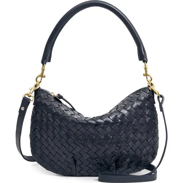 Clare V. Petit Moyen Woven Messenger Bag - Twilight