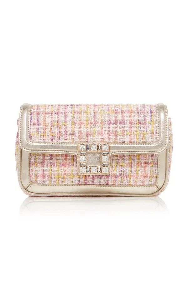 ROGER VIVIER Viv' Jeu De Fille Tweed Envelope Bag