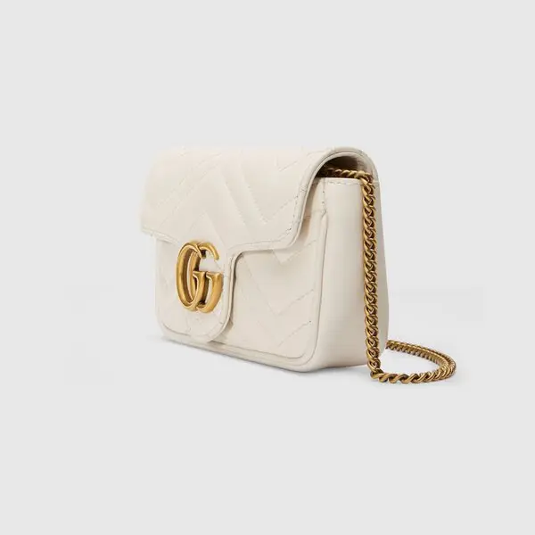 Gucci Gg Marmont Super Mini Bag - White | Editorialist