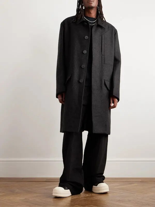 Rick Owens Jumbo Mélange Wool-felt Coat