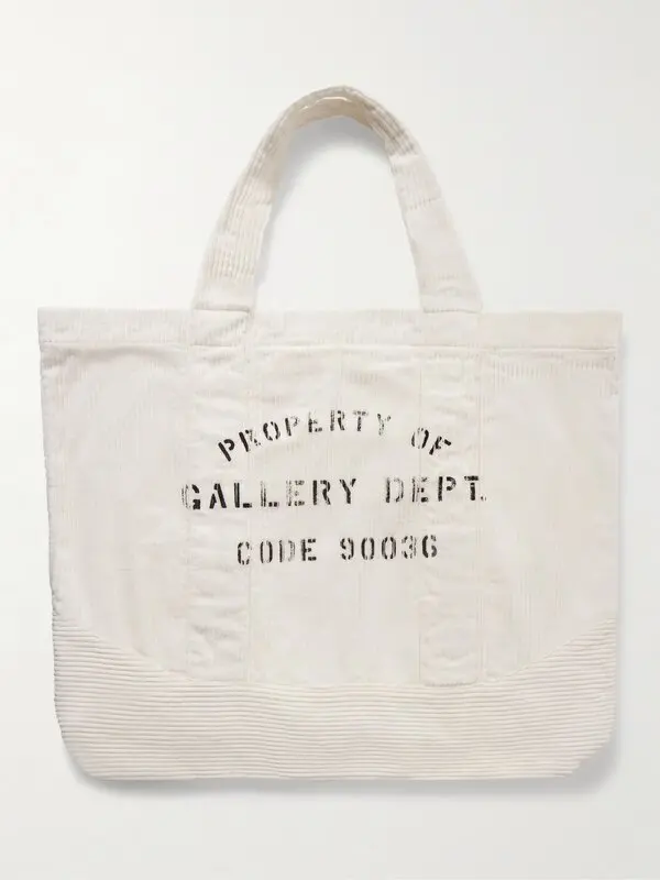 GALLERY DEPT. Logo-print Cotton-corduroy Tote Bag