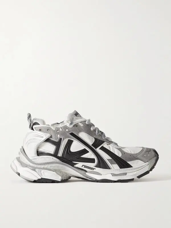 Balenciaga Runner Distressed Sneakers - Gray
