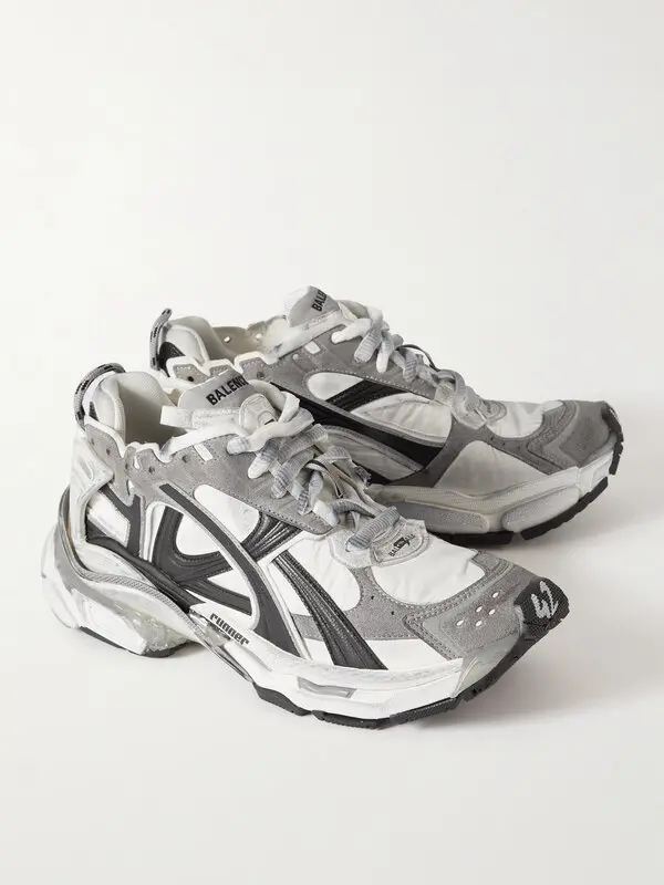 Balenciaga Runner Distressed Sneakers - Gray