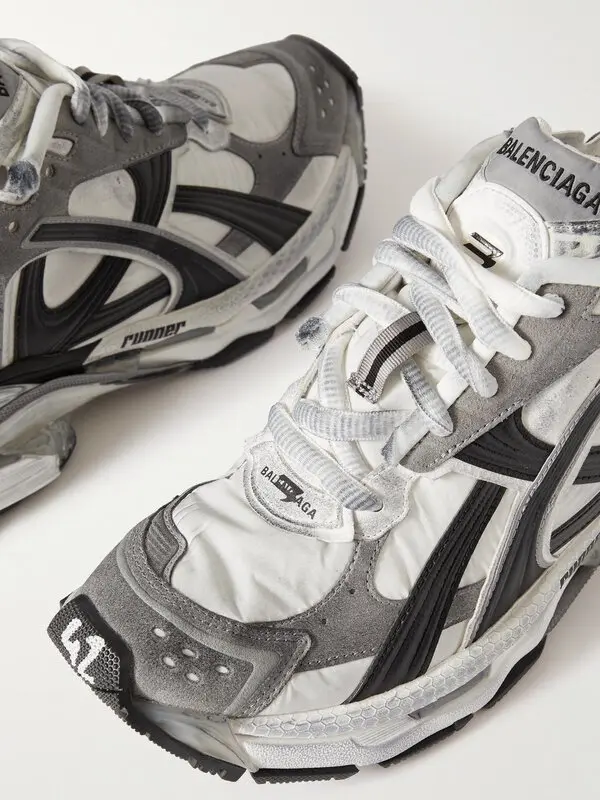 Balenciaga Runner Distressed Sneakers - Gray