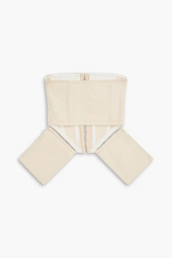 DION LEE Strapless Cropped Denim Top