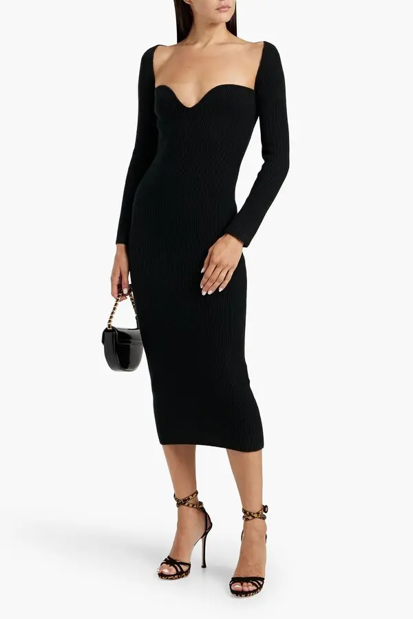 Arch4 Coco Ribbed Cashmere Midi Dress