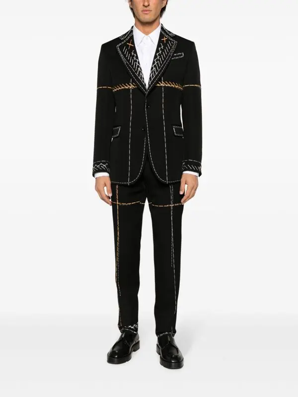 Moschino Contrast-stitching Virgin Wool Blazer