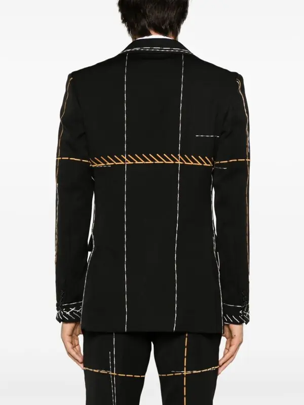 Moschino Contrast-stitching Virgin Wool Blazer