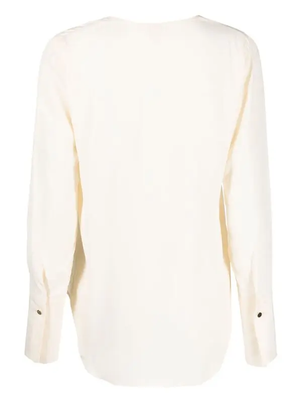 MERCI Long Sleeve V-neck Blouse
