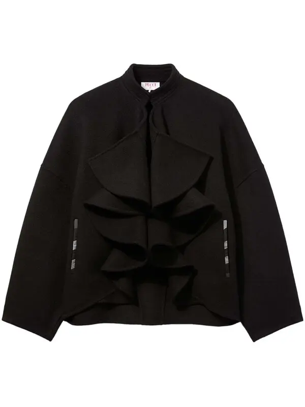 Emilio Pucci Ruffled-placket Wool Jacket