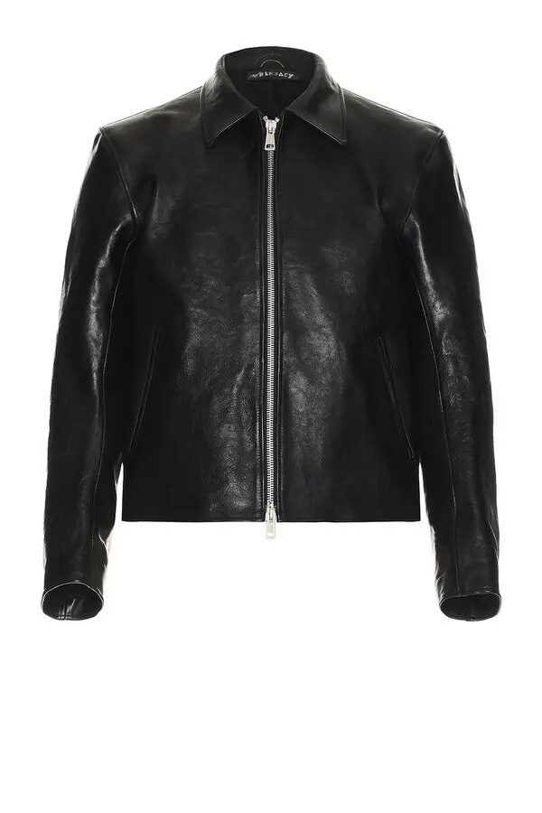 Our Legacy Mini Leather Jacket - Top Dyed Black Leather