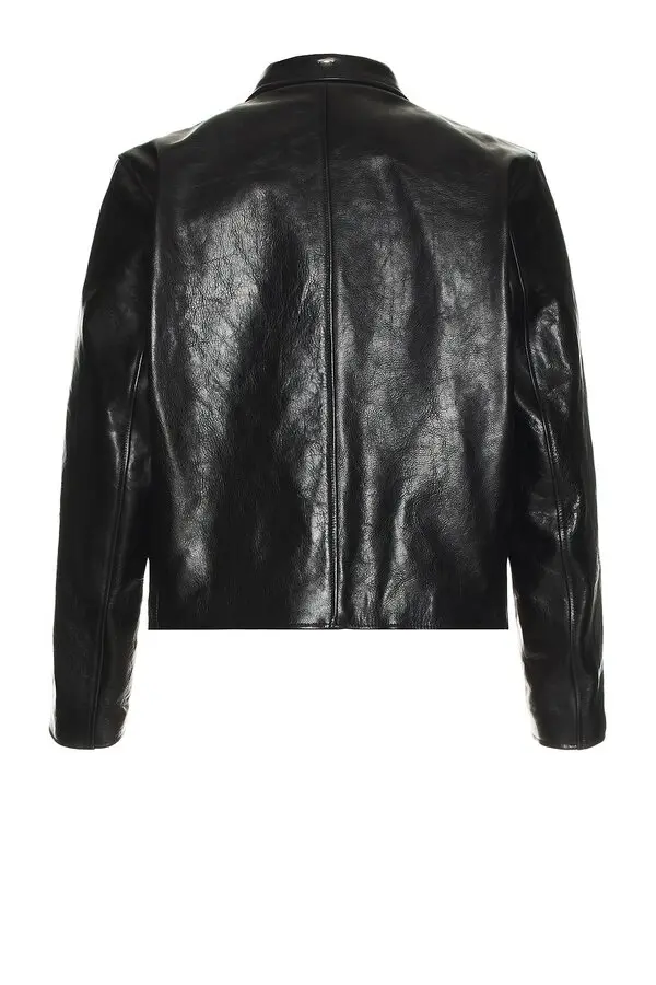 Our Legacy Mini Leather Jacket - Top Dyed Black Leather