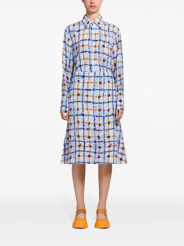 Marni Graphic-print Silk Midi Skirt