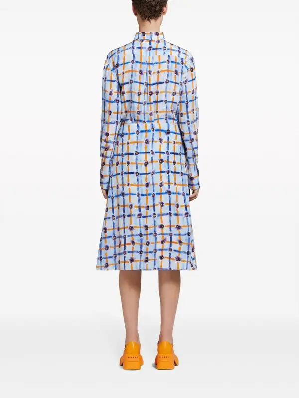 Marni Graphic-print Silk Midi Skirt