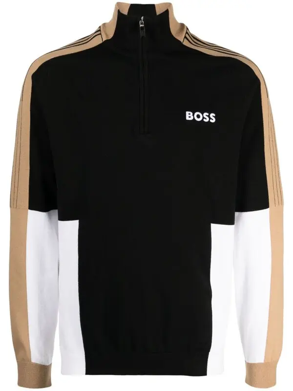 BOSS Zolkar Colour-block Sweatshirt - Black