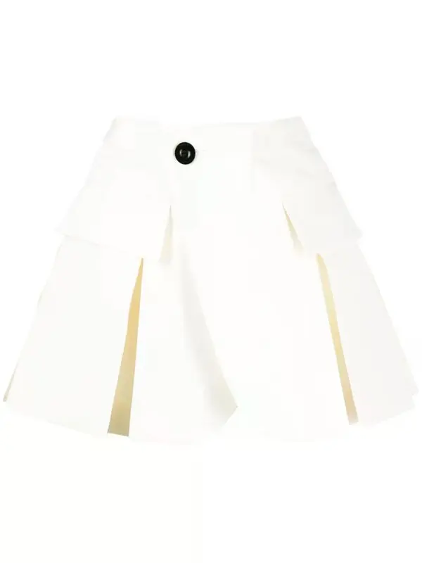 Sacai Pleated A-line Short Shorts - White