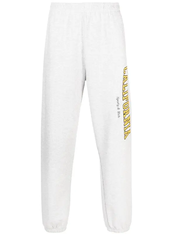 SPORTY & RICH Text-print Cotton-blend Pants
