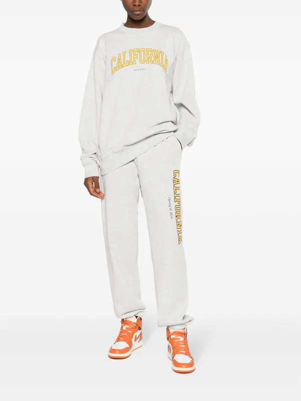 SPORTY & RICH Text-print Cotton-blend Pants