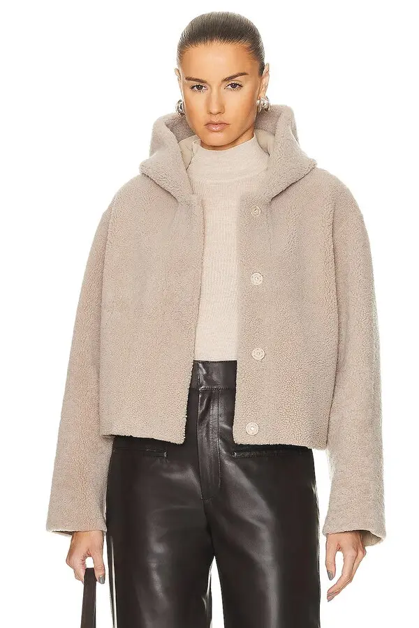 Nour Hammour Cooper Cropped Shearling Jacket