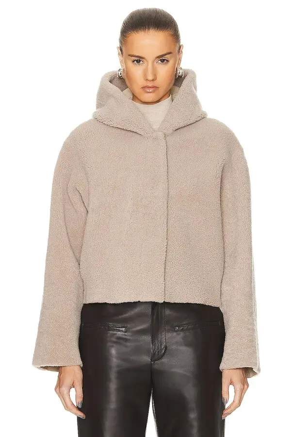 Nour Hammour Cooper Cropped Shearling Jacket