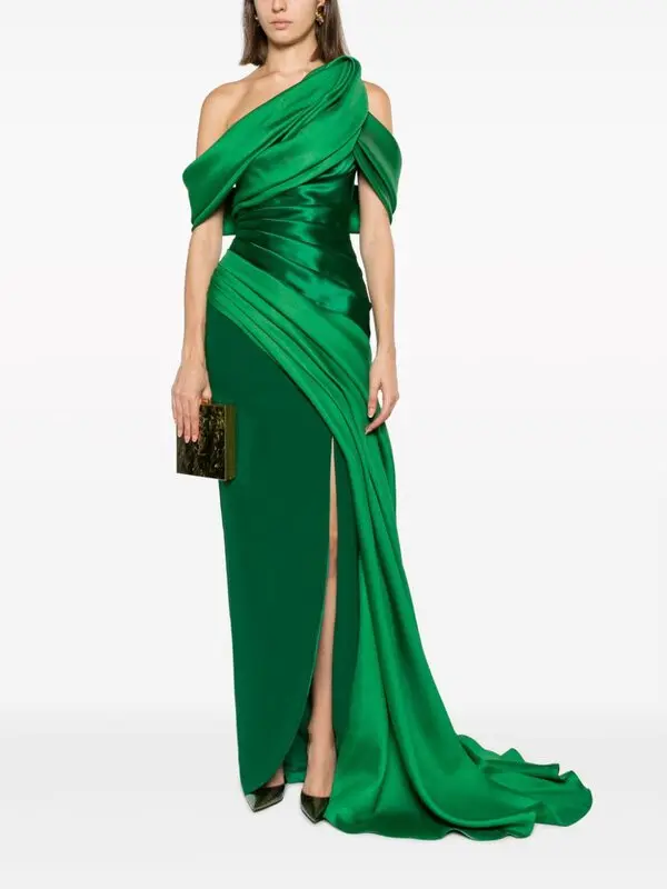 GABY CHARBACHY Draped Open-shoulder Gown
